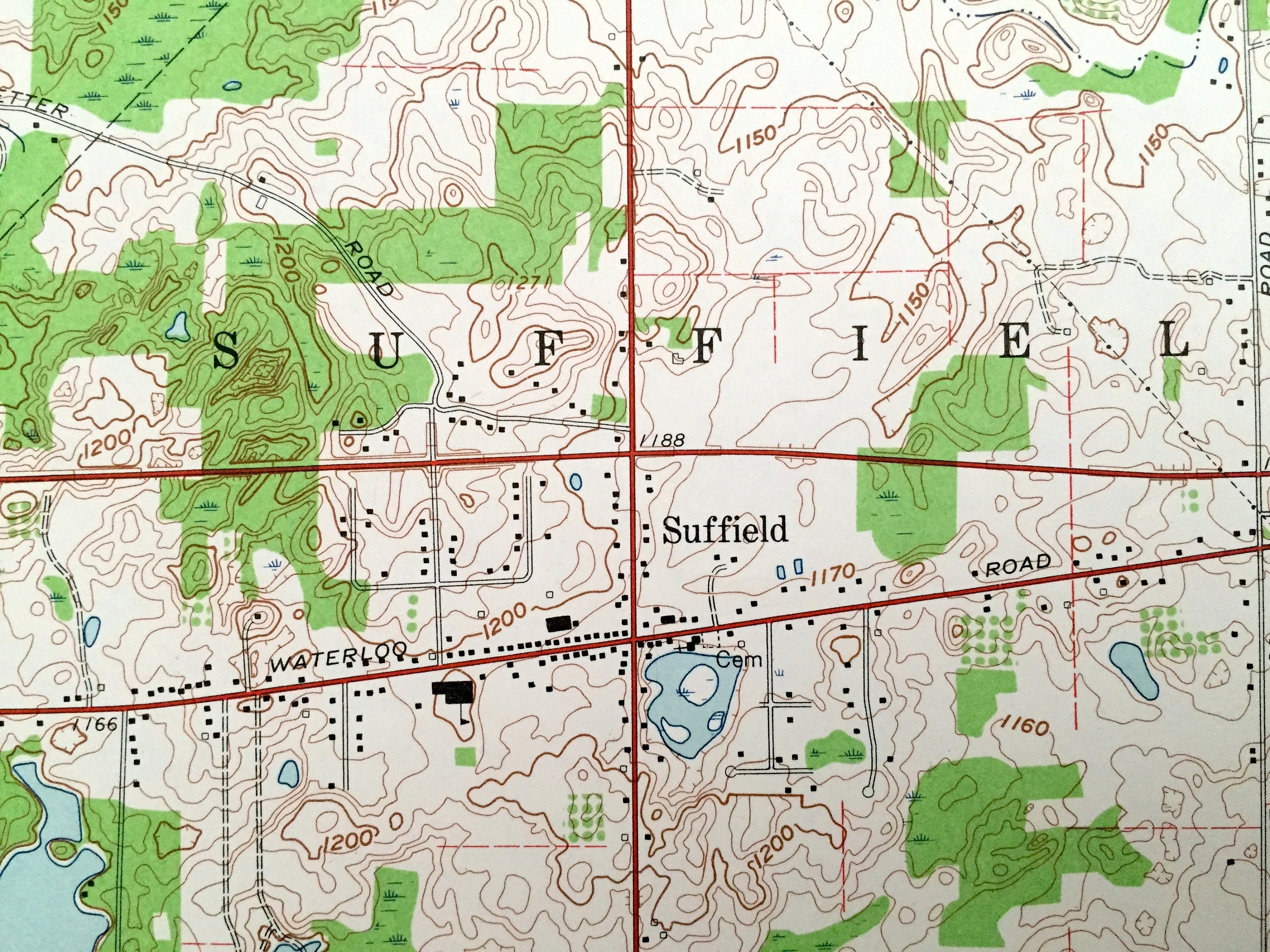 Antique Suffield Ohio 1960 US Geological Survey Topographic | Etsy