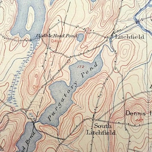 Antique Bowdoin & Gardiner, Maine 1892 US Geological Survey Topographic ...