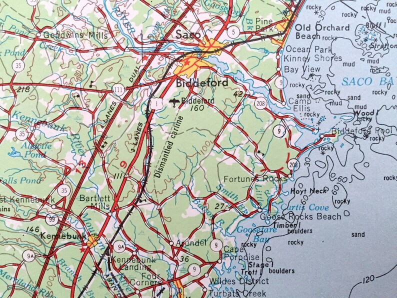 Antique Portland, Maine 1956 US Geological Survey Topographic Map ...