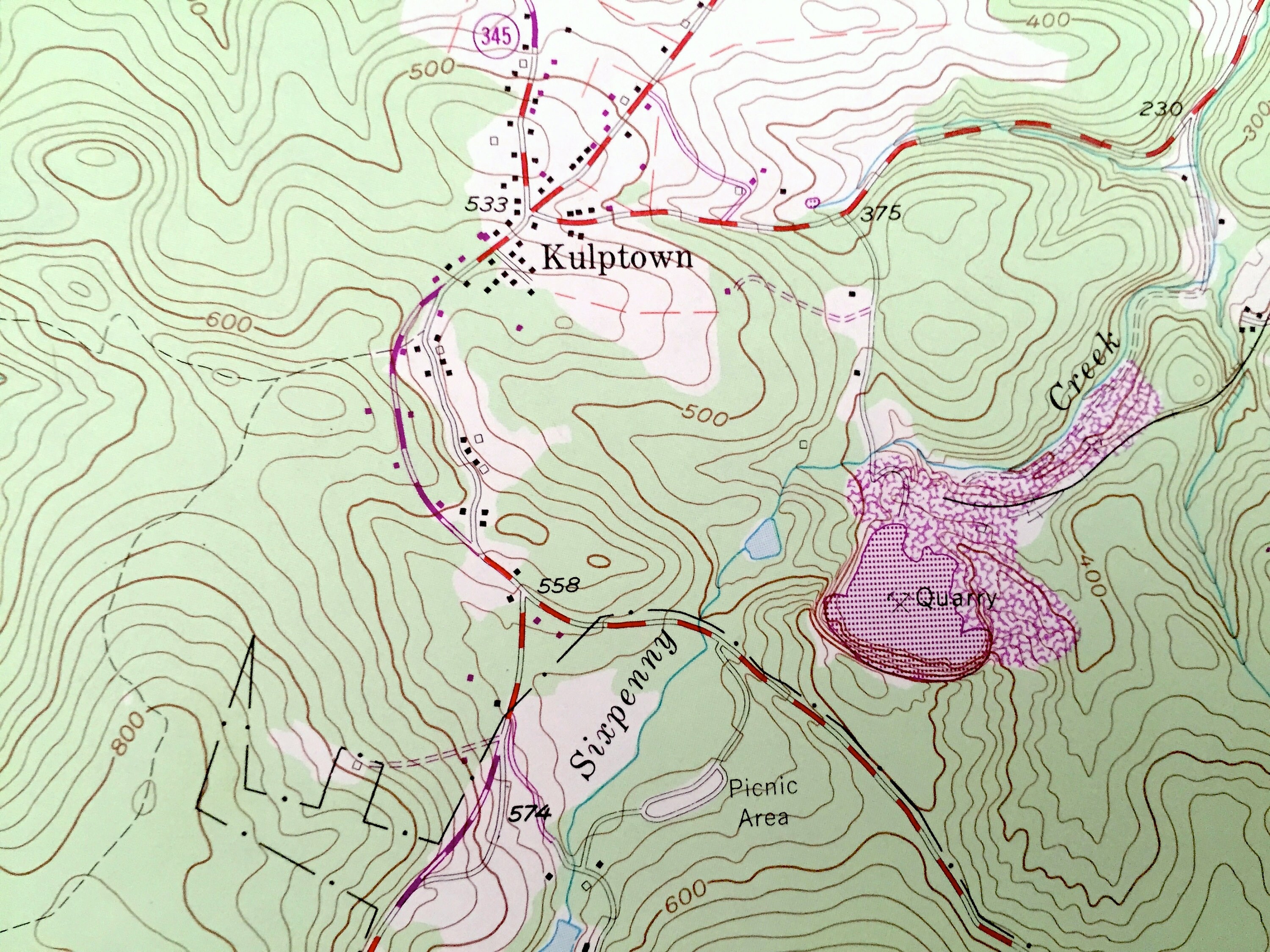 Antique Elverson, Pennsylvania 1956 US Geological Survey Topographic ...