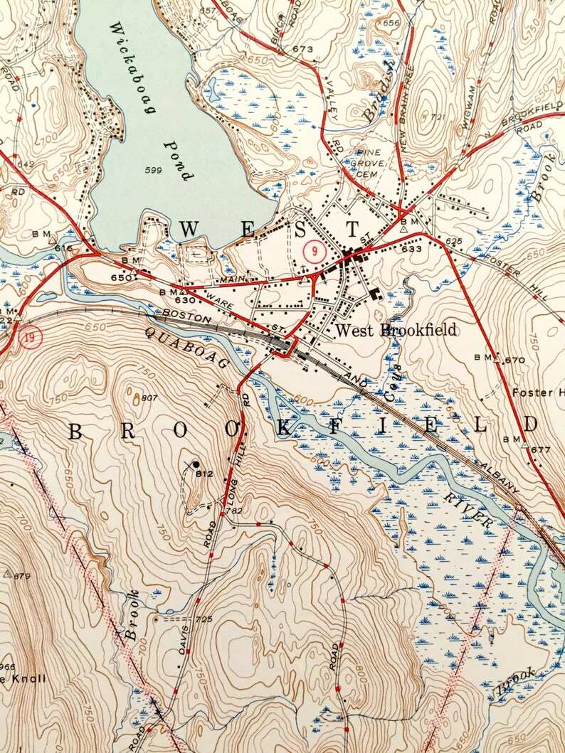 Antique Warren Massachusetts 1946 US Geological Survey - Etsy