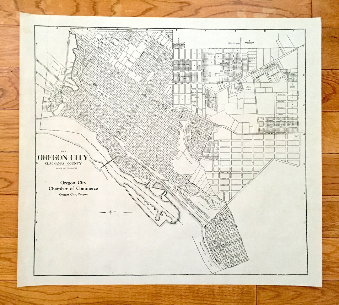 Antique Oregon City, Oregon 1940 US Army Geological Survey Topographic ...