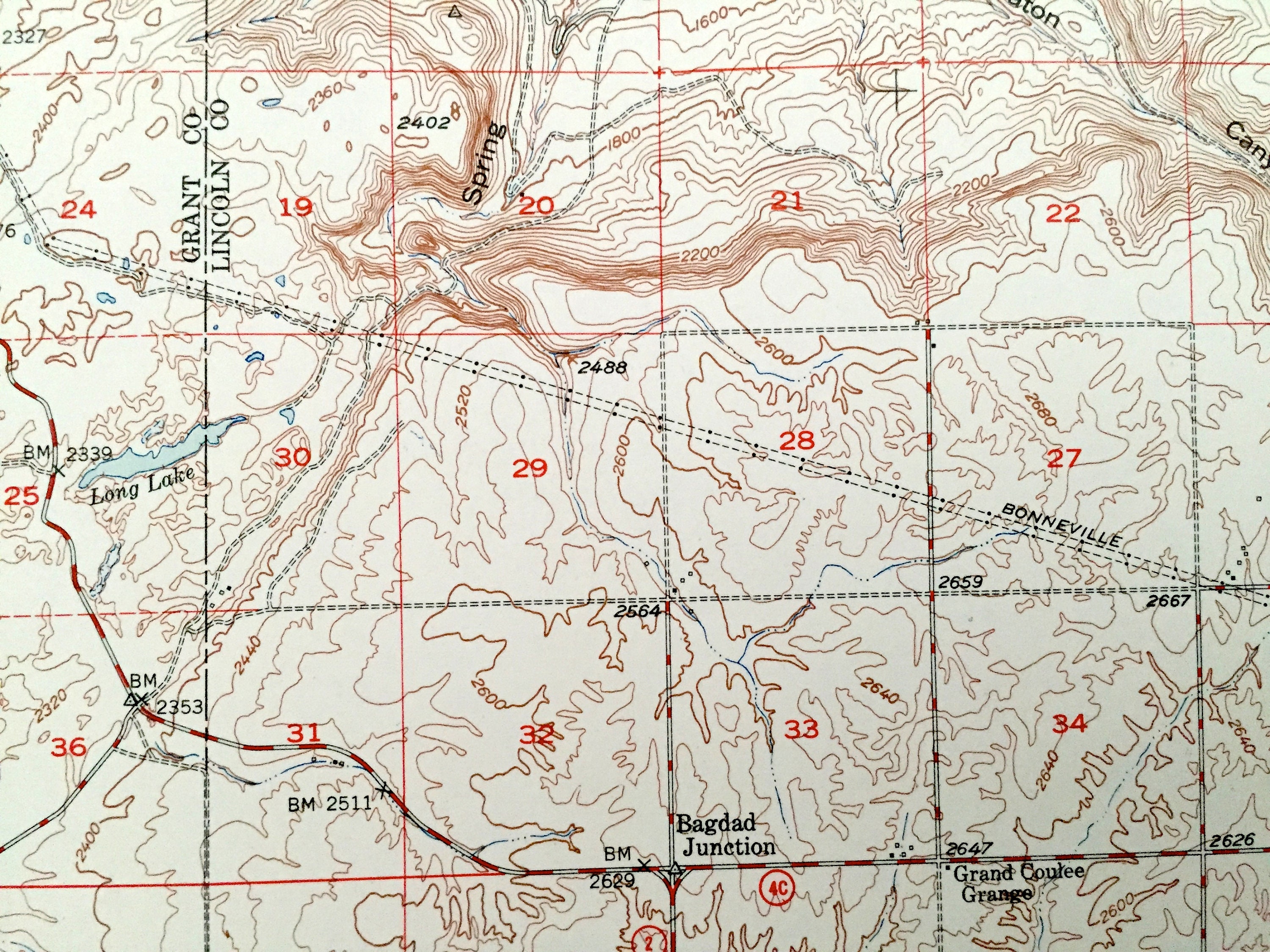 Antique Grand Coulee Dam Washington 1948 US Geological Survey - Etsy