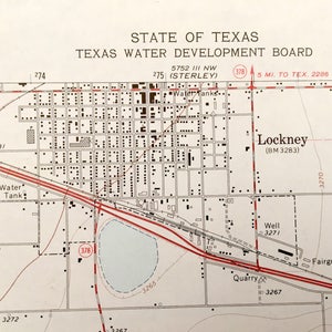Antique Lockney, Texas 1965 US Geological Survey Topographic Map ...