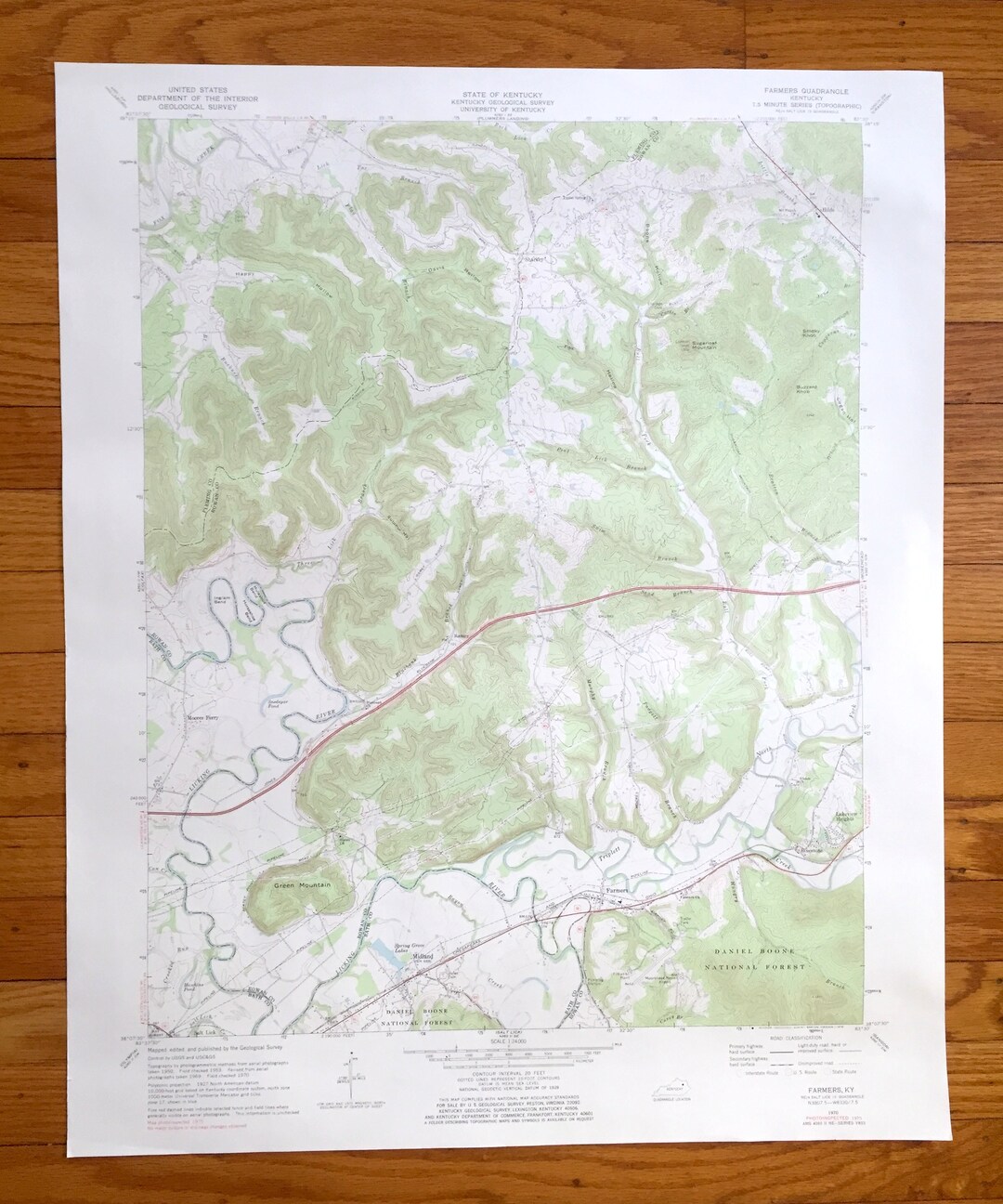 Antique Farmers, Kentucky 1970 US Geological Survey Topographic Map ...