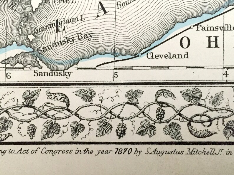 Antique 1871 Ontario Canada Map by S.A. Mitchell Toronto | Etsy