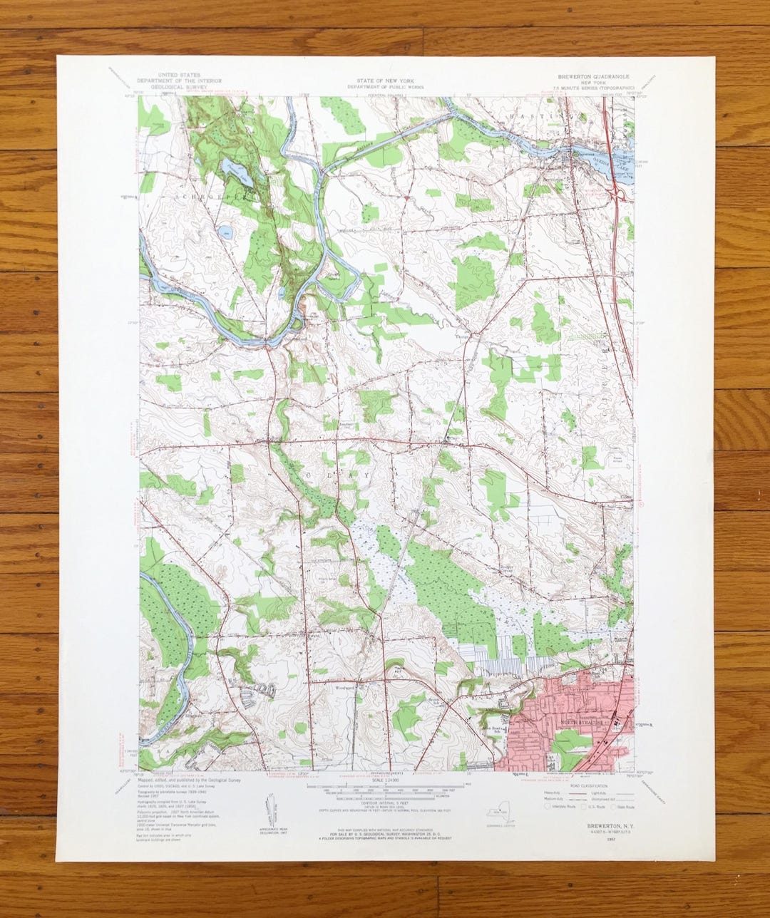 Antique Brewerton, New York 1957 US Geological Survey Topographic Map ...