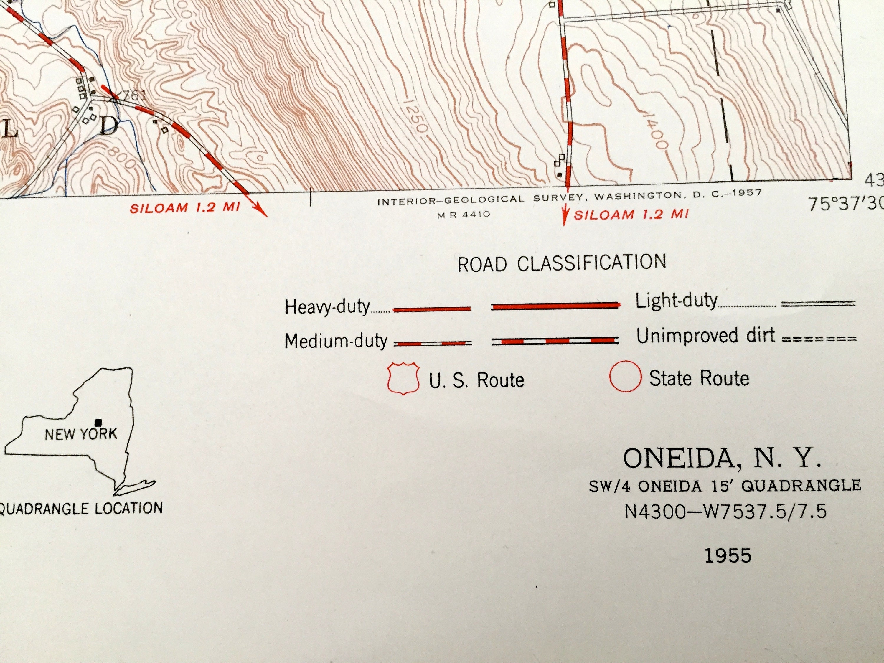 Antique Oneida, New York 1955 US Geological Survey Topographic Map ...