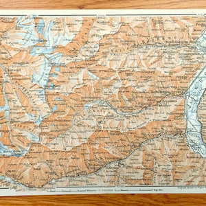 Antique 1913 Domodossola, Italy Map From Baedekers Guide Atlas – Bannio ...
