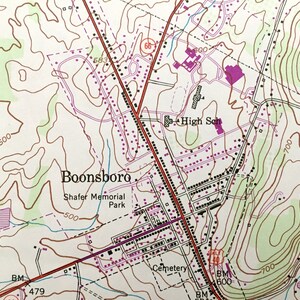 Antique Funkstown, Maryland 1953 US Geological Survey Topographic Map ...