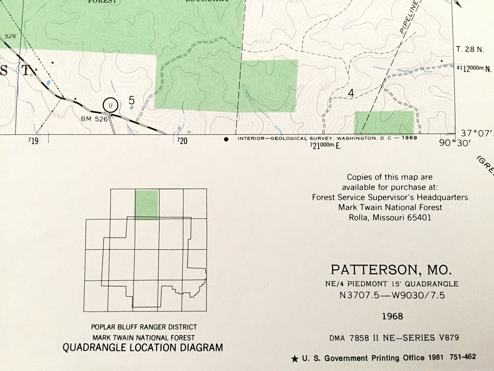 Antique Patterson Missouri 1968 US Geological Survey - Etsy España