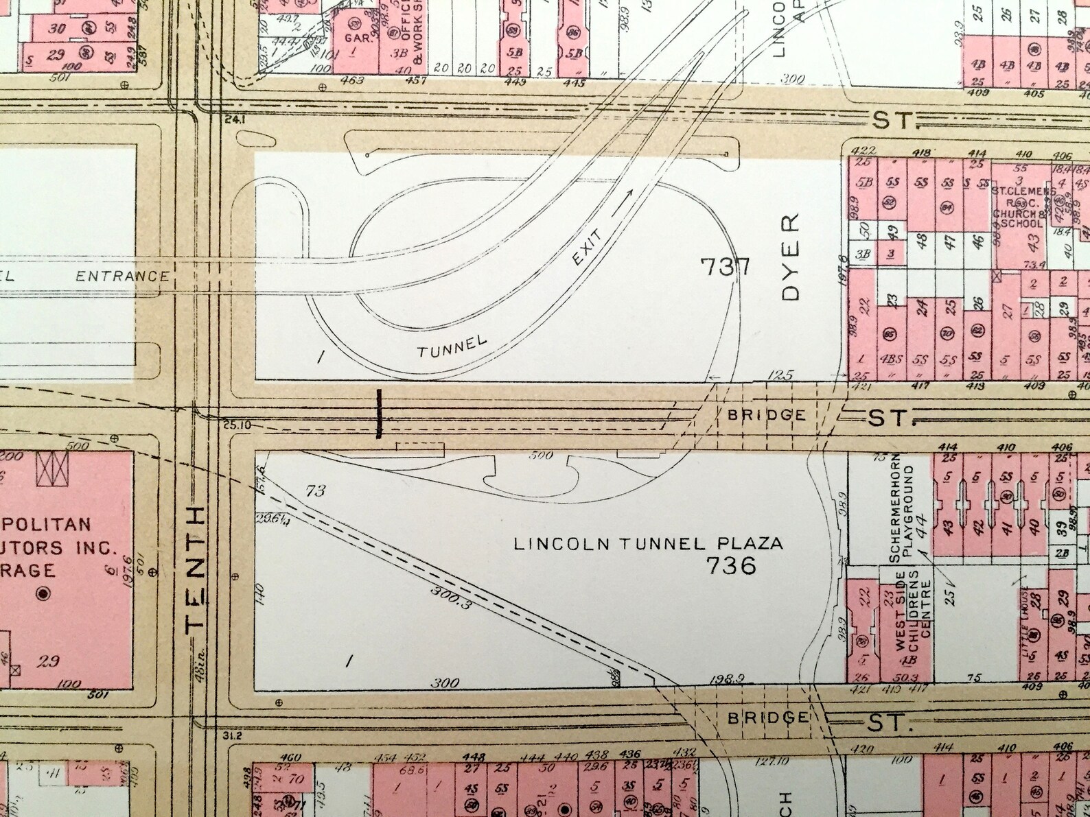 Antique Manhattan, New York City Map From Bromley's 1955 Manhattan Land ...
