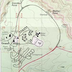 Antique Phantom Ranch, Arizona 1988 US Geological Survey Topographic ...