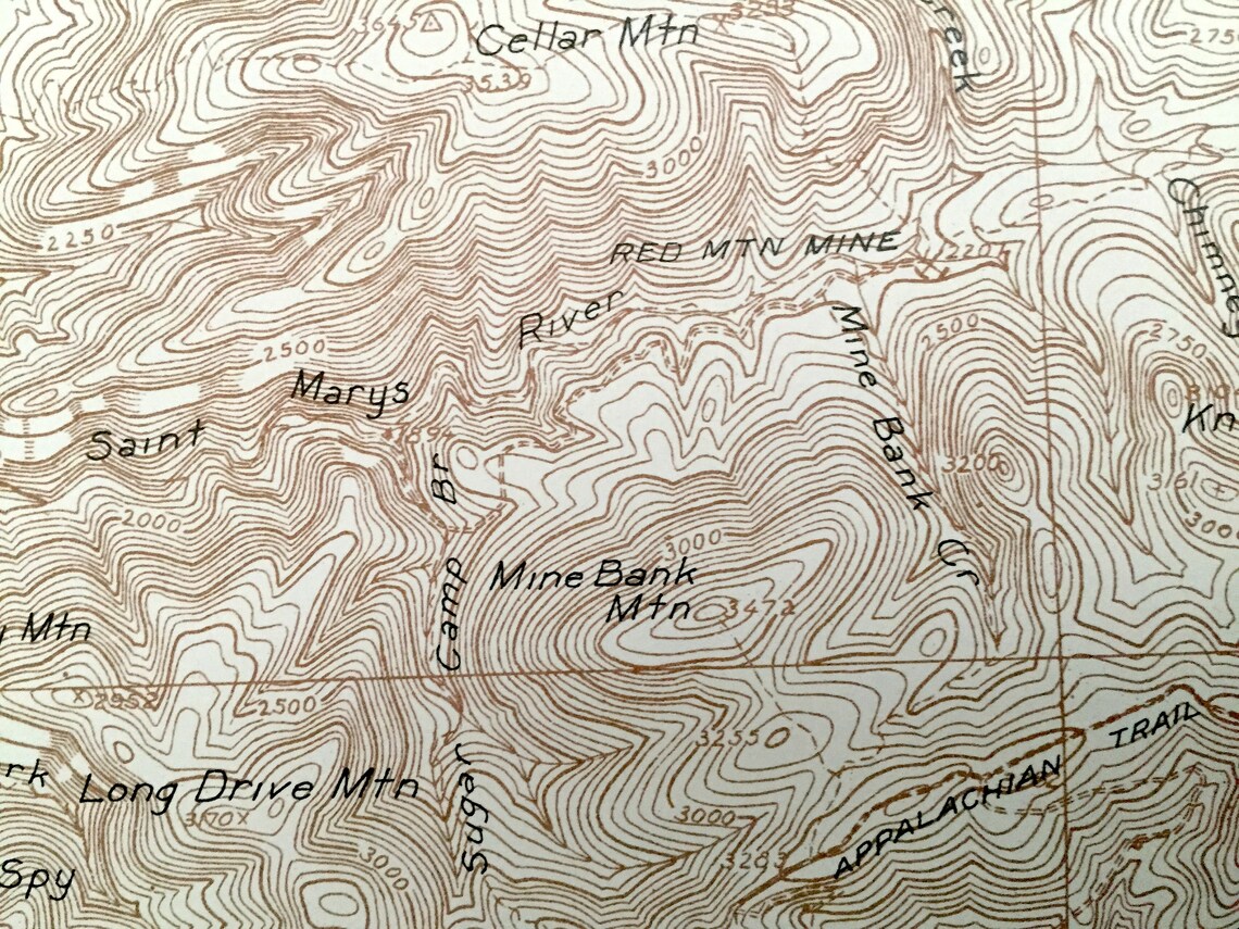 Antique Vesuvius Virginia 1935 US Geological Survey - Etsy