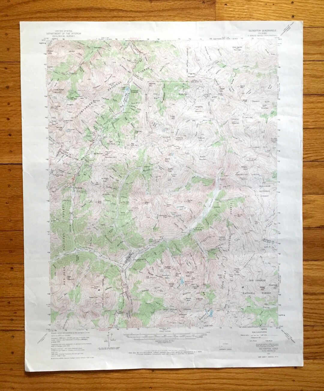 Antique Silverton, Colorado 1955 US Geological Survey Topographic Map ...