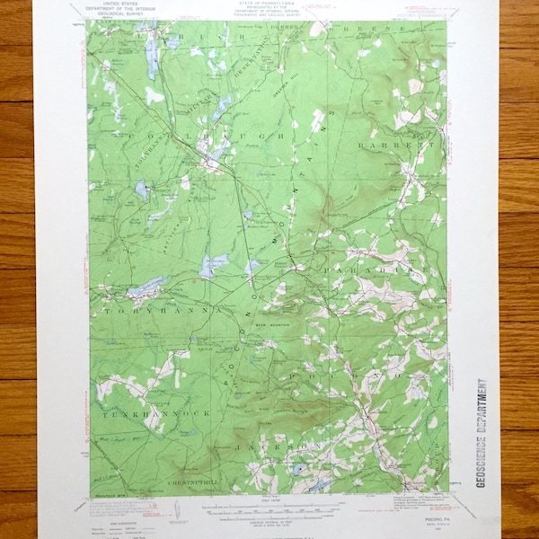 Poconos Pa Map - Etsy