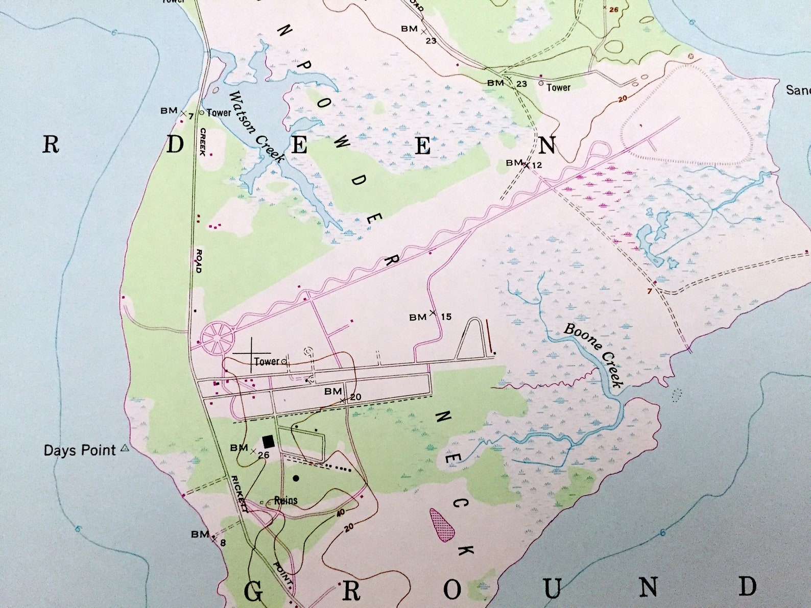 Antique Gunpowder Neck Maryland 1949 US Geological Survey | Etsy