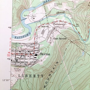 Antique Saxton, Pennsylvania 1968 US Geological Survey Topographic Map ...