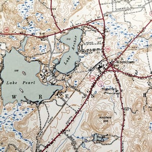 Antique Wrentham, Massachusetts 1940 US Geological Survey Topographic ...