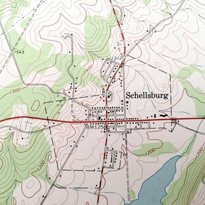 Antique Schellsburg, Pennsylvania 1971 US Geological Survey Topographic ...