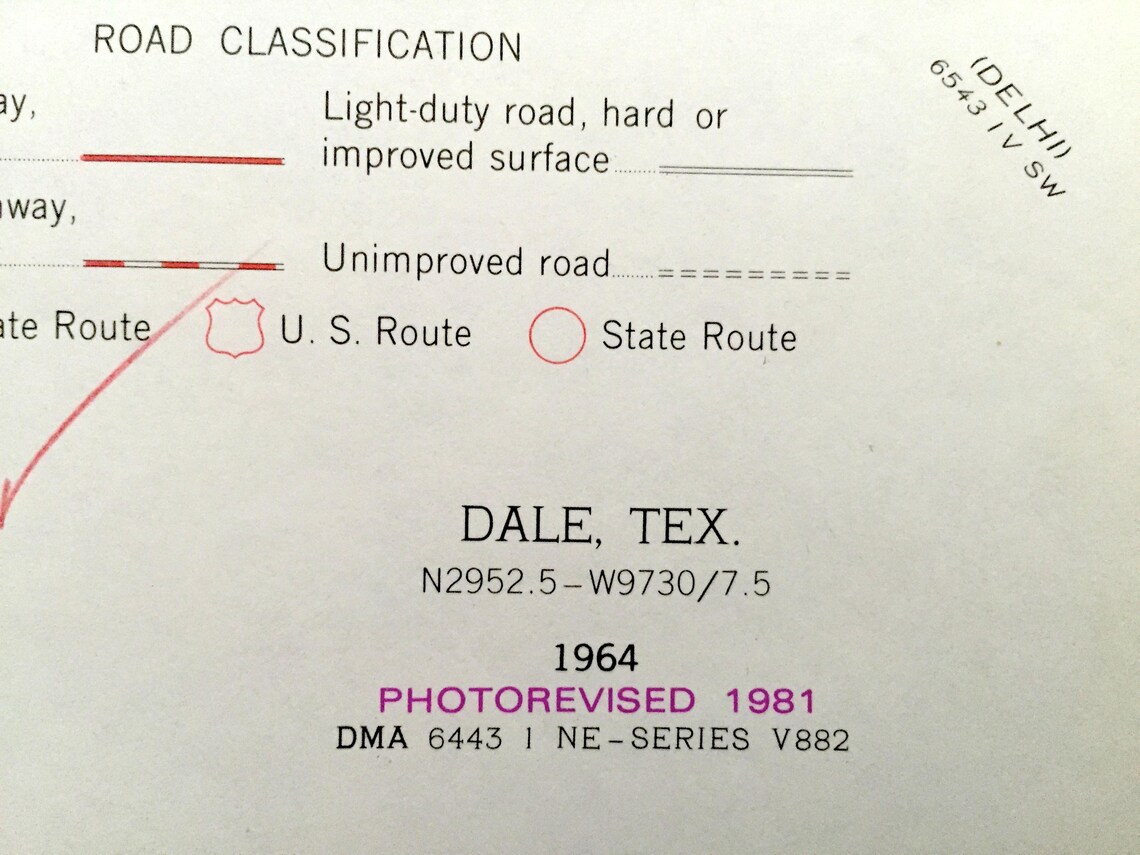 Antique Dale, Texas 1964 US Geological Survey Topographic Map – St John ...