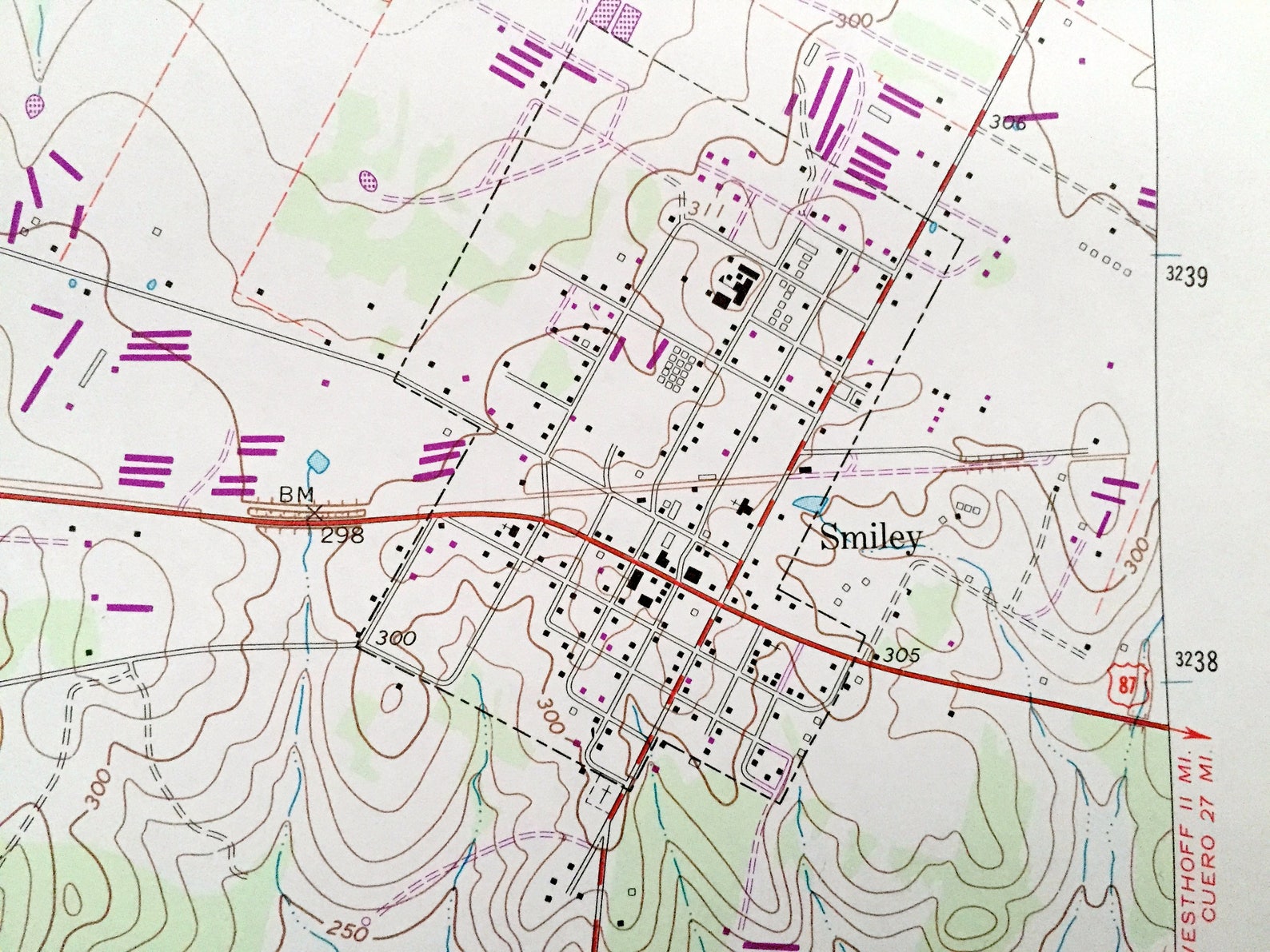 Antique Smiley Texas 1962 US Geological Survey Topographic | Etsy
