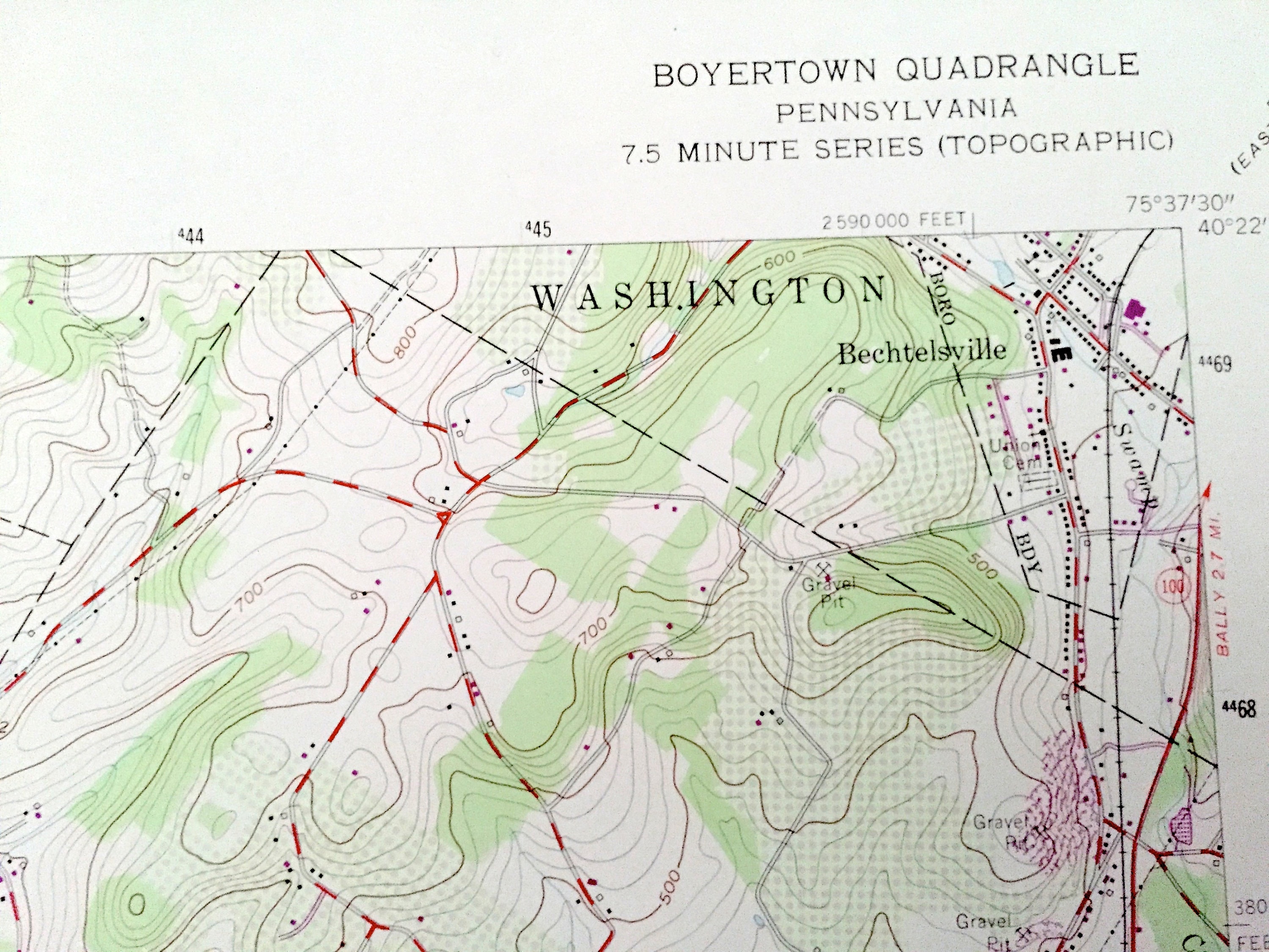 Antique Boyertown Pennsylvania 1957 US Geological Survey | Etsy