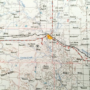 Antique Cut Bank, Montana 1960 US Geological Survey Mappa topografica ...