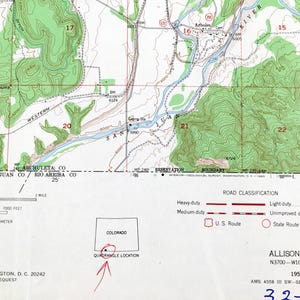 Antique Allison Creek, Colorado 1954 US Geological Survey Topographic ...