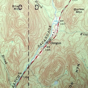 Antique Thirteenth Lake, New York 1954 US Geological Survey Topographic ...