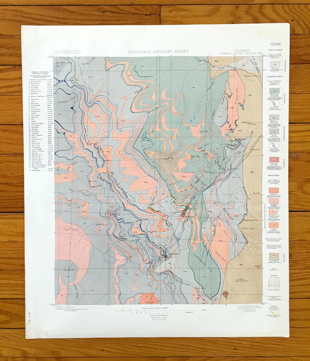 Antique Tenmile District, Colorado 1897 US Geological Survey ...