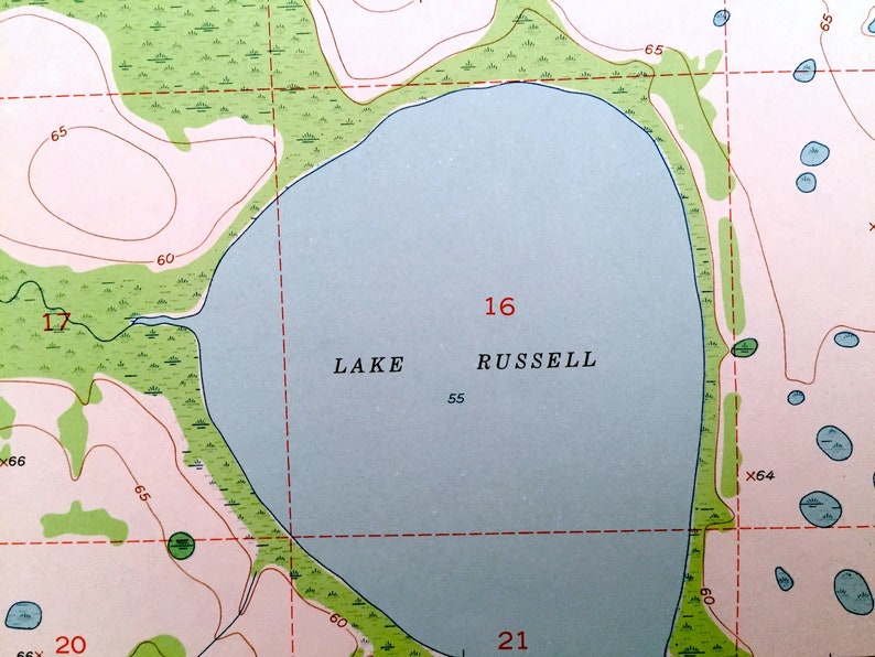 Antique Lake Tohopekaliga, Florida 1953 US Geological Survey ...