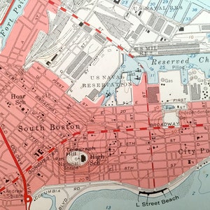 Antique Boston, Massachusetts 1956 US Geological Survey Topographic Map ...