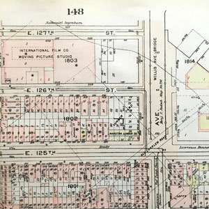 Antique Manhattan, New York City Map From Bromley's 1925 Manhattan Land ...