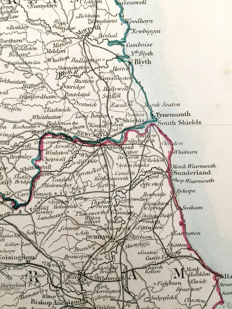 Antique 1845 England and Wales Map From SDUK Atlas United | Etsy