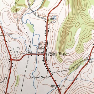 Antique Mt. Vision, New York 1943 US Geological Survey Topographic Map ...