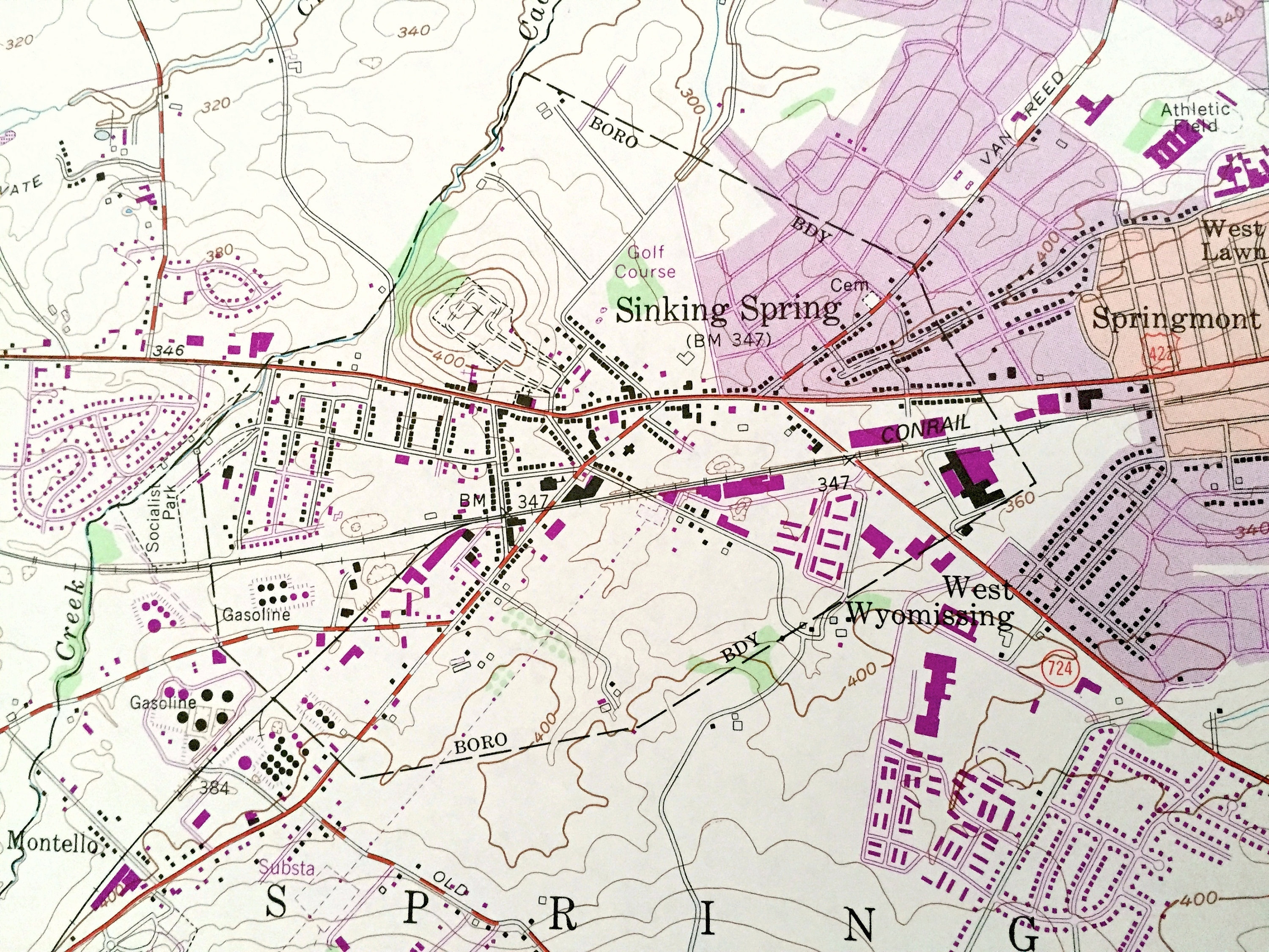 Antique Sinking Spring Pennsylvania 1955 US Geological Survey - Etsy Canada