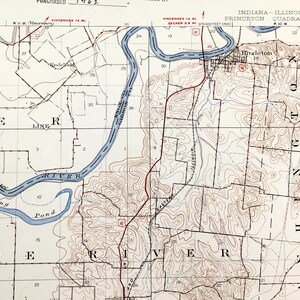 Antique Princeton, Indiana 1901 US Geological Survey Topographic Map ...