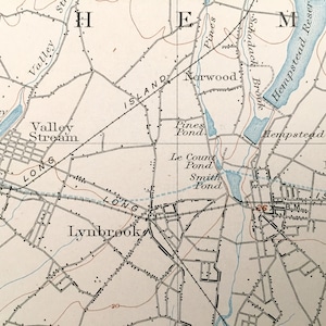 Antique Hempstead, New York 1903 US Geological Survey Topographic Map ...