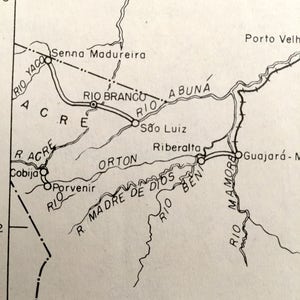 Antique Amazonas-matto Grosso Region 1943 Formerly Restricted US ...