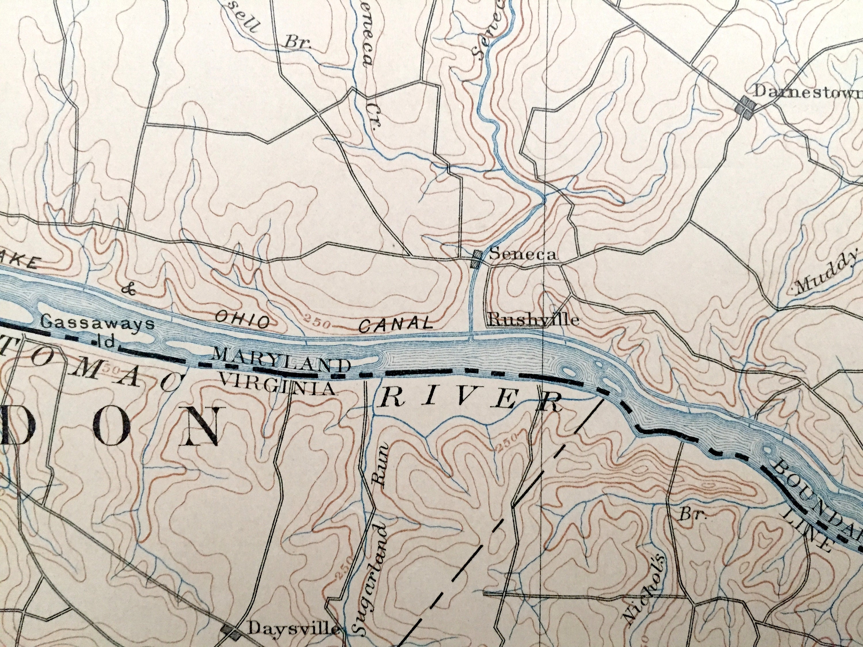 Antique Frederick, Maryland 1894 US Geological Survey Topographic Map ...