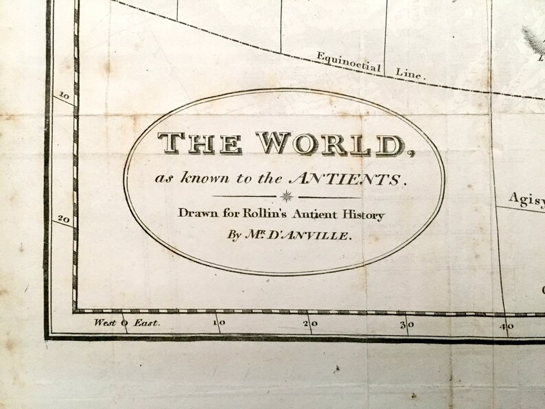 Antique 1808 World as Known to the Ancients Map by D'anville From ...
