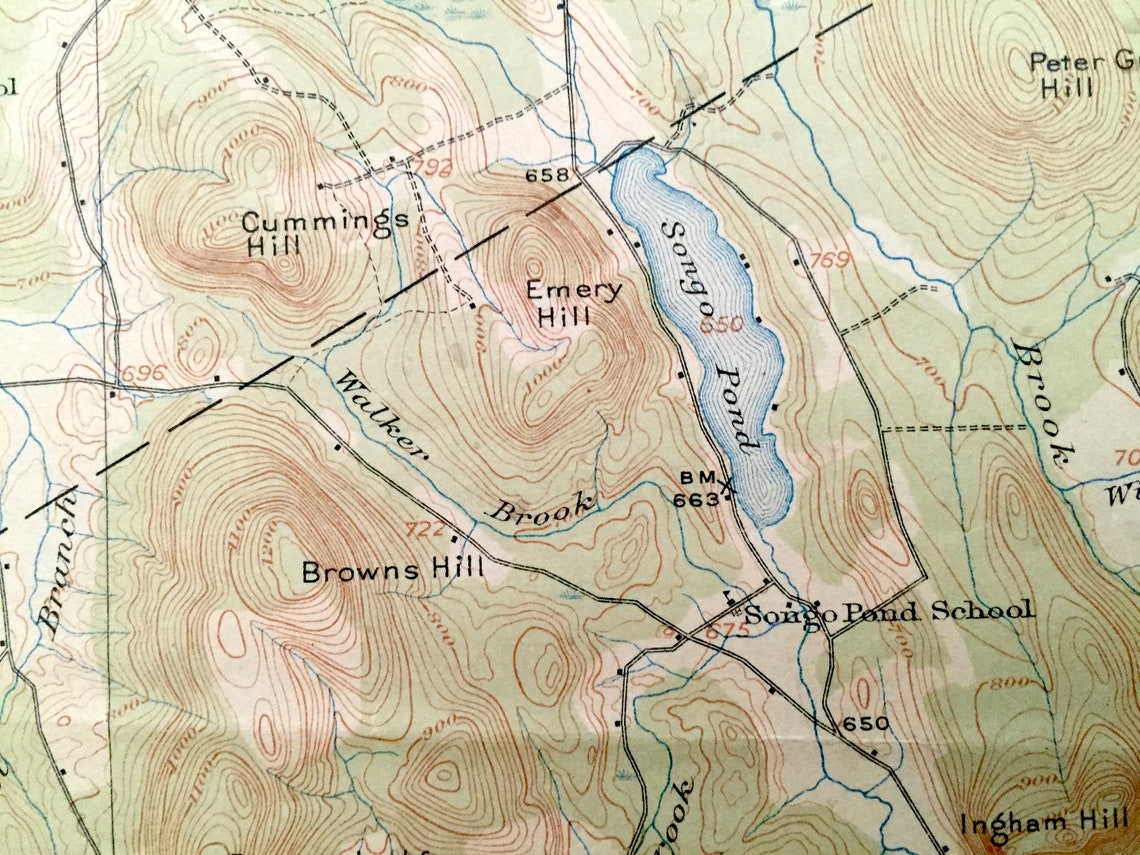 Antique Bethel Maine 1914 US Geological Survey Topographic | Etsy