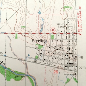 Antique Sterling, Nebraska 1965 US Geological Survey Topographic Map ...