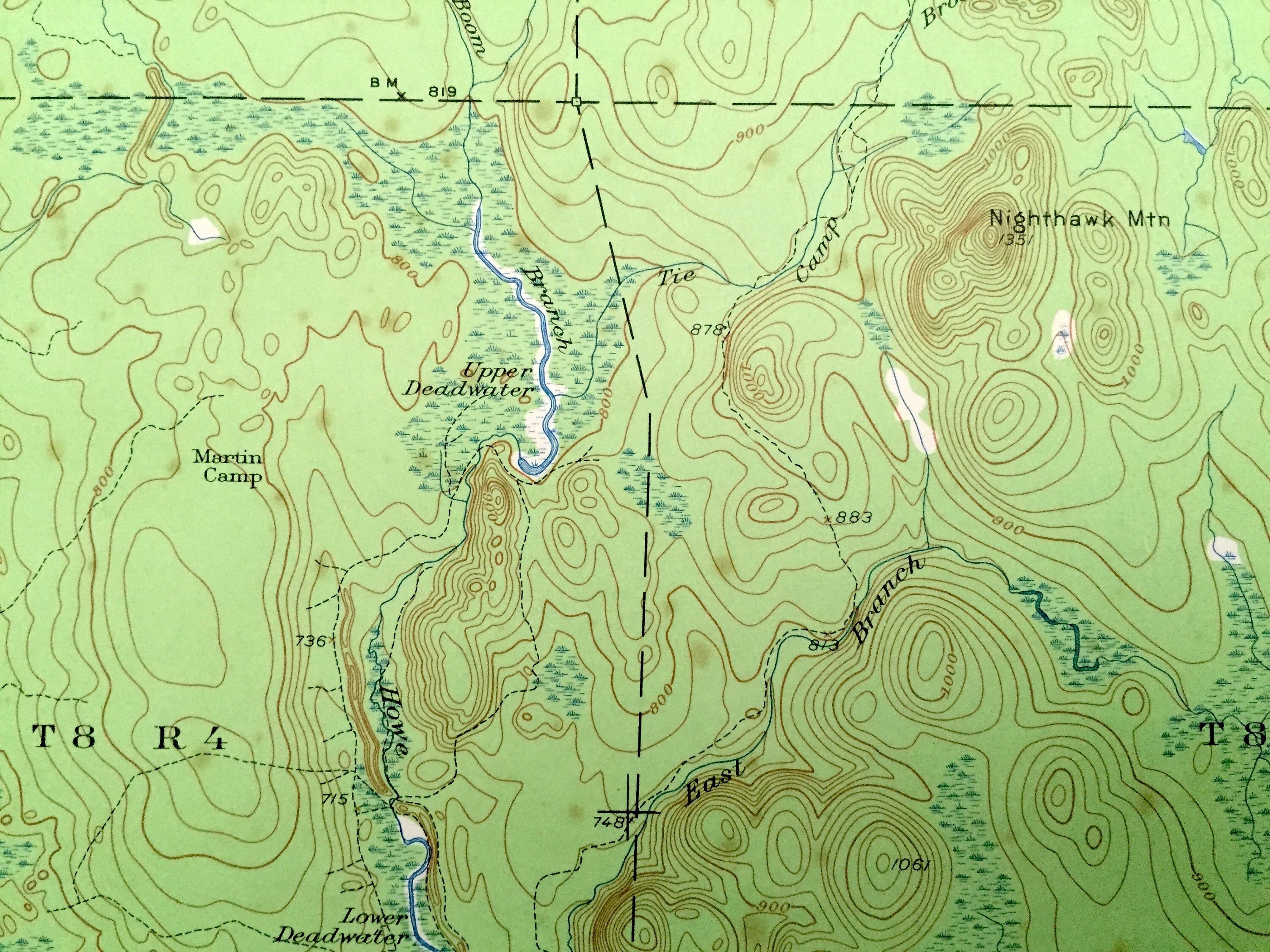 Antique Howe Brook, Maine 1954 US Geological Survey Topographic Map ...