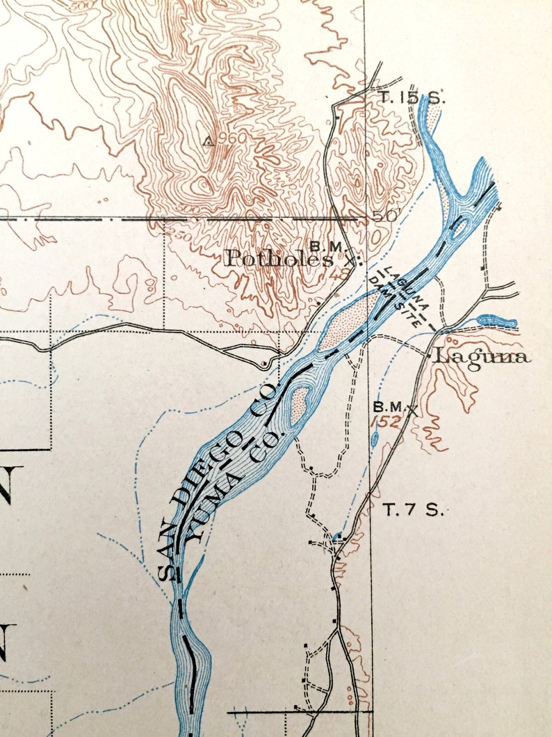 Antique Yuma Arizona 1905 US Geological Survey Topographic | Etsy