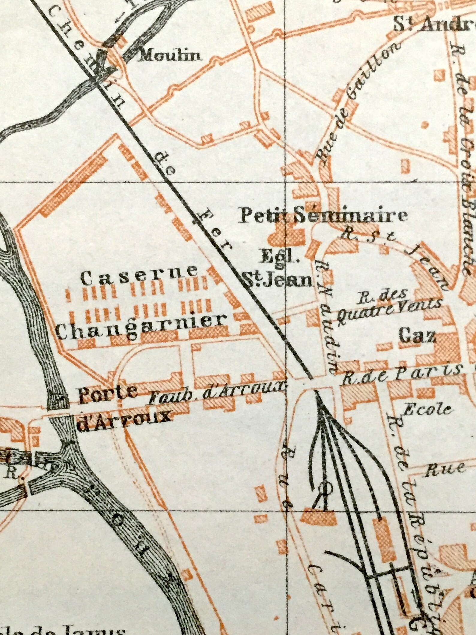 Antique 1909 Autun, France Map From Baedekers Guide Atlas – Saone-et ...