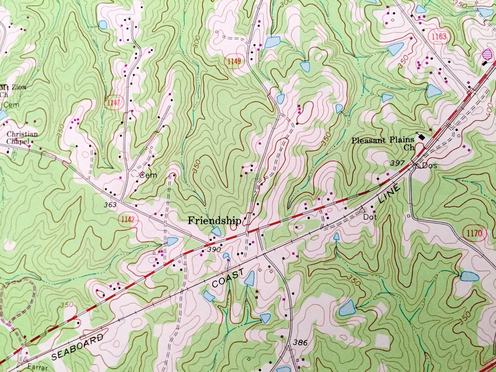 Antique New Hill North Carolina 1974 US Geological Survey | Etsy