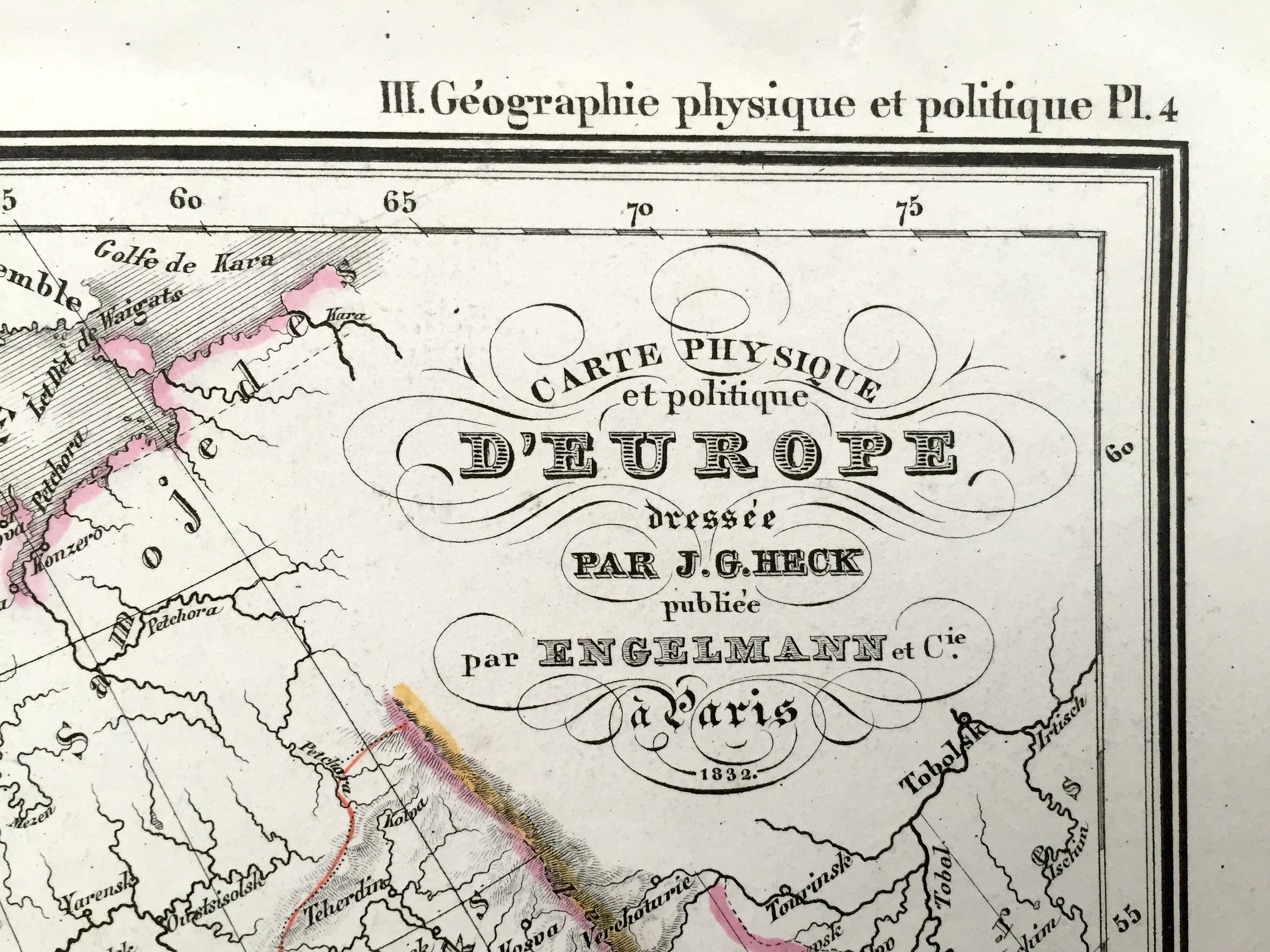 Antique 1832 Ancient Europe Map From JG Heck's Atlas Géographique ...