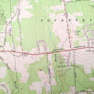 Antique Rockville, Connecticut 1967 US Geological Survey Topographic ...